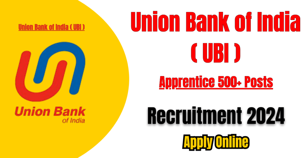 Union Bank of India Apprentice Recruitment 2024:Posts 500+,Notification ...